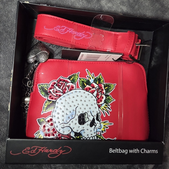 Ed Hardy | Bags | Ed Hard Red Belt Bag | Poshmark